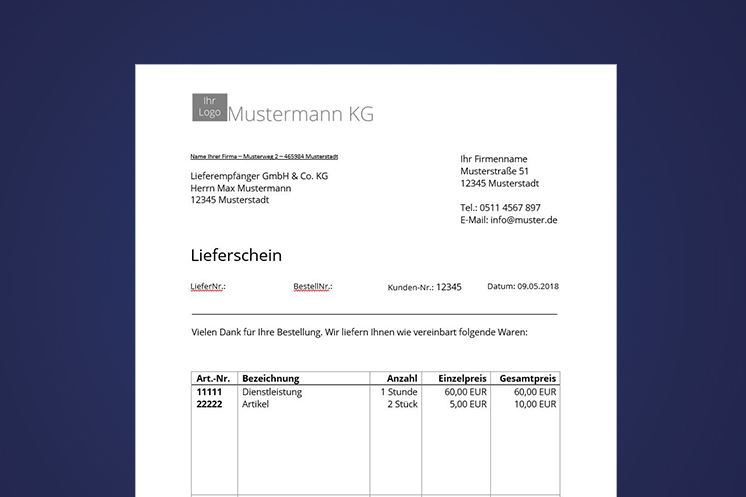 Lieferschein-Vorlage: professionell und rechtssicher | orgaMAX
